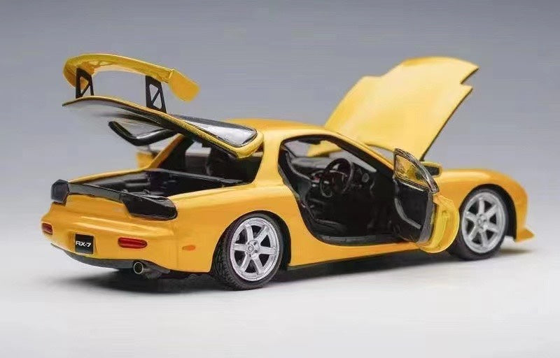 PGM 1/64 FD3S RX7 Yellow Luxury Box Limited Fully Open – J Toys Hobby