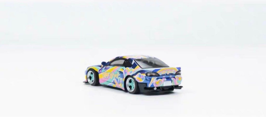 MINI GT #633 GIVE 2023 NISSAN SILVIA S15 ROCKET BUNNY CHROME BLUE CHIN ...